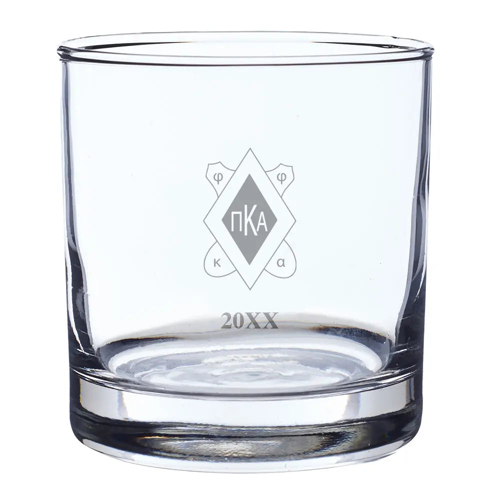New! Fraternity Engraved Year Rocks Glass - Campus Classics