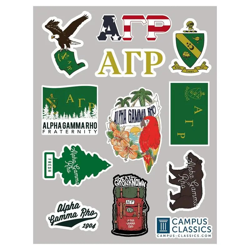 Fraternity Sticker Sheet - Campus Classics