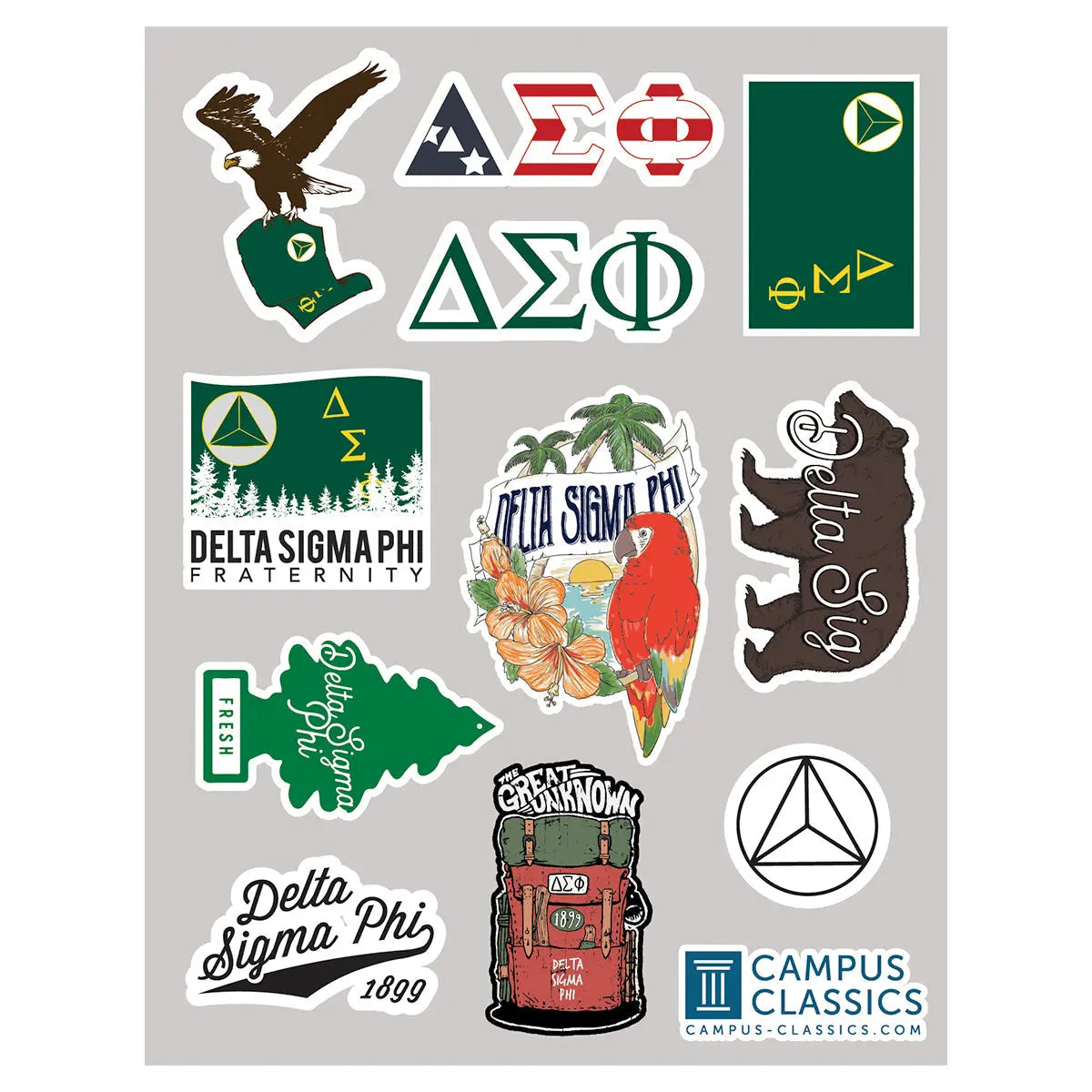 Delta Sig Sticker Sheet – Campus Classics