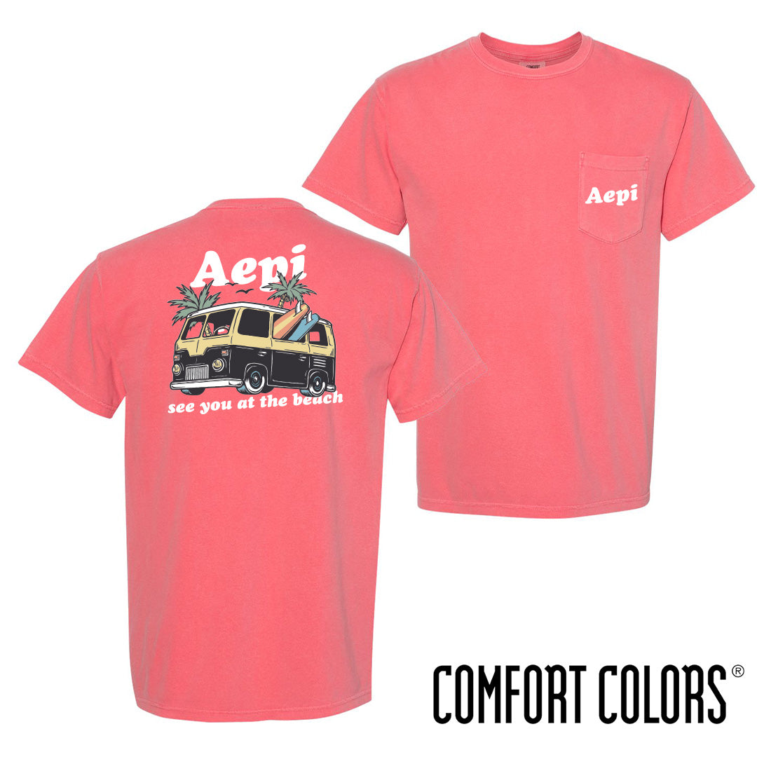 AEPi Comfort Colors Groovy Beach Short Sleeve Pocket Tee – Campus Classics