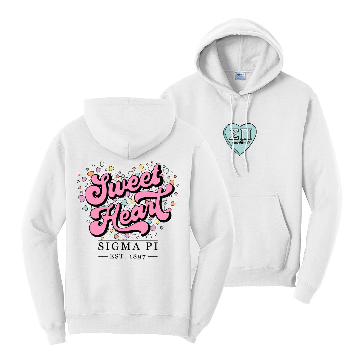 Sigma Pi White Sweetheart Hoodie – Campus Classics