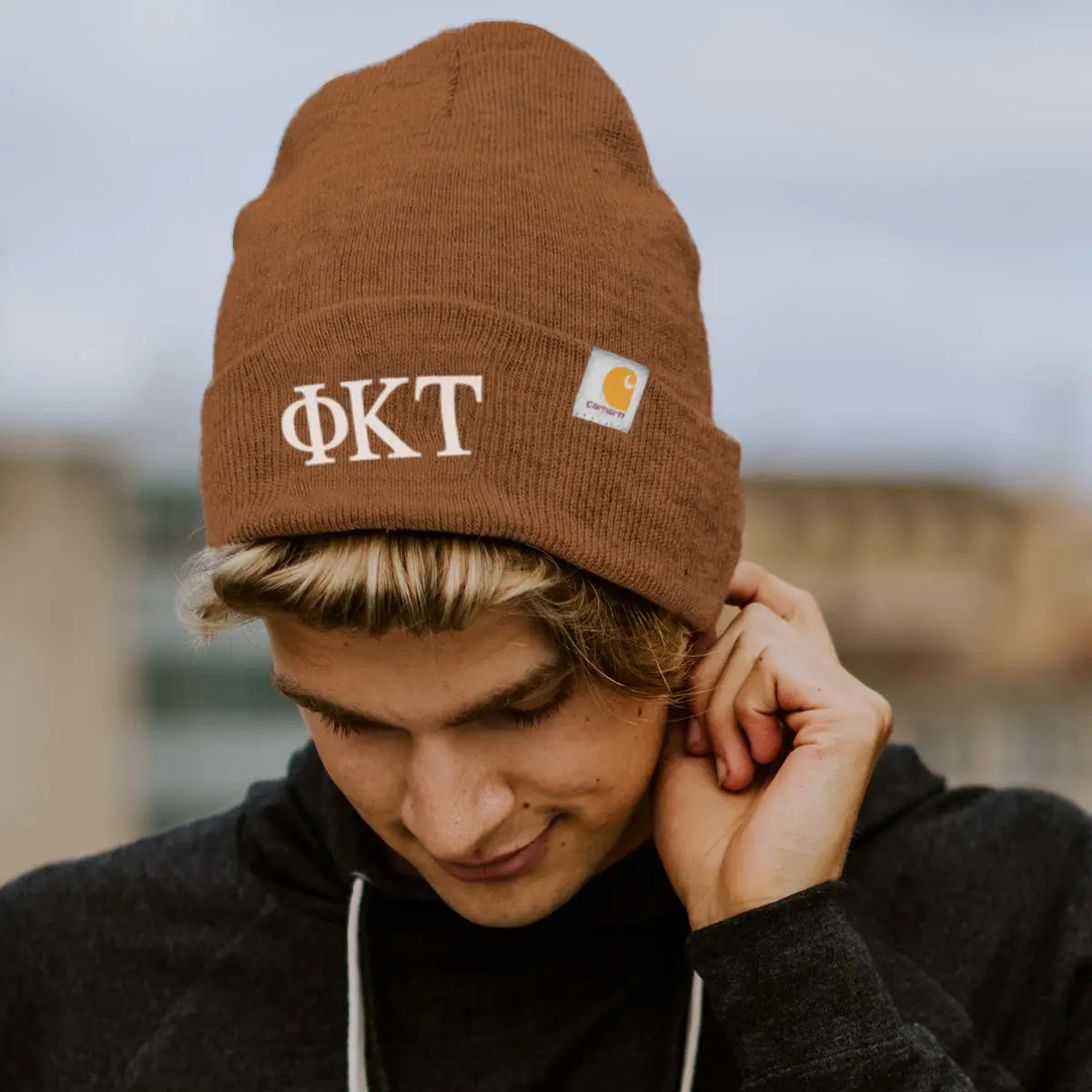 Delt Brown Carhartt Beanie – Campus Classics